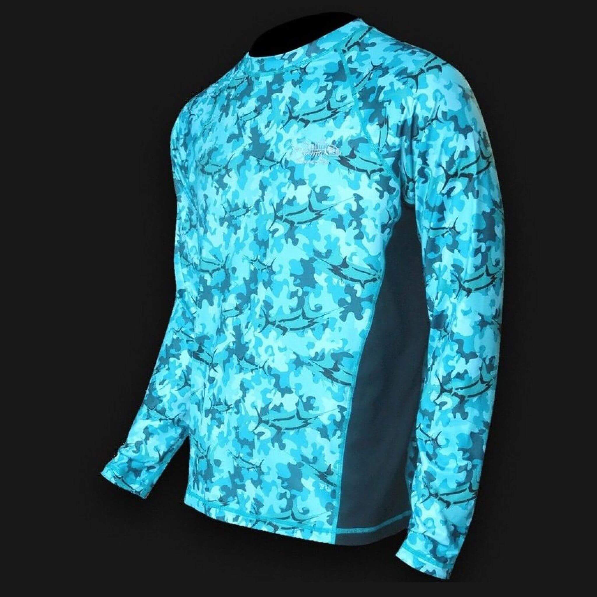 Shop MC Teal Camo SPF Fishing Shirt - Tormenter Ocean
